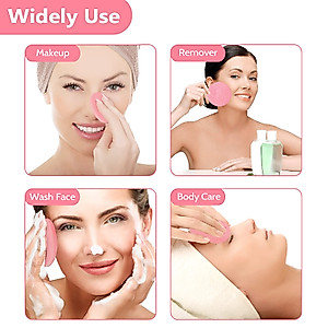 120 Pieces Facial Sponge Compressed,Face Wash Sponges,Makeup Removal Cosmetic Sponges Pad,Professional Exfoliating Round Sponge for Cleansing,Spa,Women,Girls(Pink)