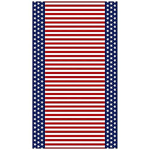 Amscan Stars & Stripes Flannel-Backed Vinyl Table Cover - 52" x 90" , 1 Pc