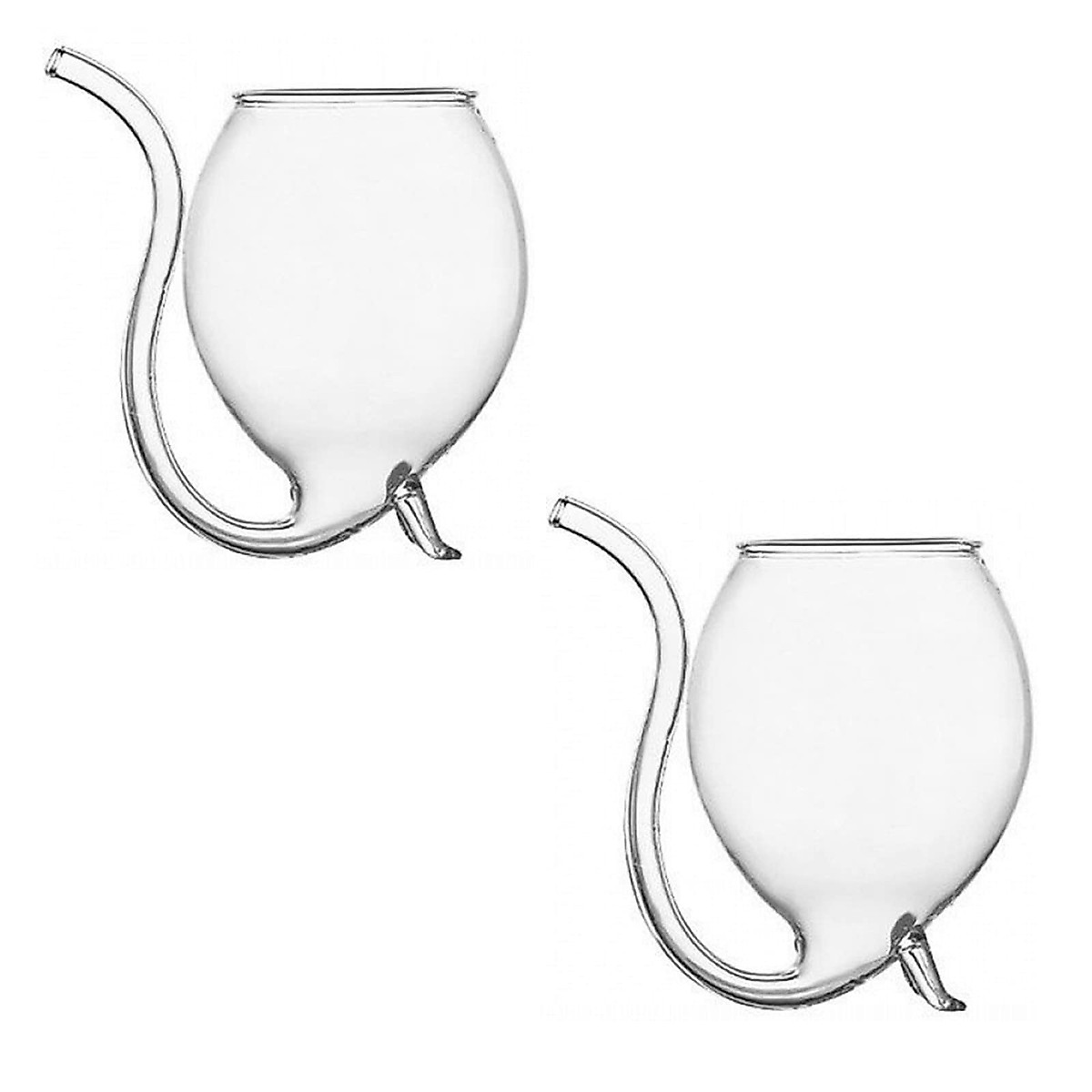 RXMORI 2PCS Creative Vampire wine Glass,Creative Glass Decanter Cups with Drinking Tube Straw,Clear Juice Cup,Transparent Goblet With Drinking Tube Straw