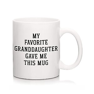 KAAYEE Grandma Gifts & Grandpa Gifts from Granddaughter, Chrismas Mothers day Birthday Gifts for Grandma, Gifts for Grandpa Fathers Day, My Favorite Granddaughter Give Me This Mug