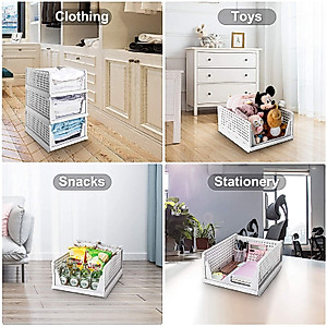 Homde Closet Organizer Bundle: 3 Pack Clothes Organizer and 2 Pack Storage Boxes