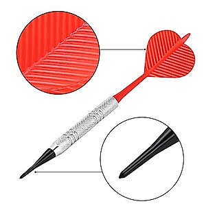 Accmor 12 Pcs Soft Tip Darts, Bar Dart, Plastic Tip Darts Set, Attach Extra 100 Black 2BA Replacement Tips, Soft Tip Darts for Electronic/Plastic Dartboard