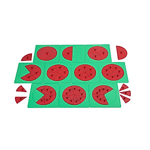 Montessori Educational Toys for Kids 5-7 Iron Fraction Circular Toddler Learning Fractions Knob Puzzle Math Games Preschool Learning Educational Toys & Homeschool Supplies