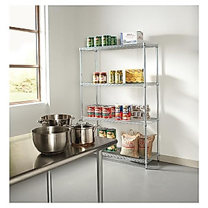 Alera ALESW504818SR NSF Certified Industrial 4-Shelf 48 in. x 18 in. x 72 in. Wire Shelving Kit - Silver