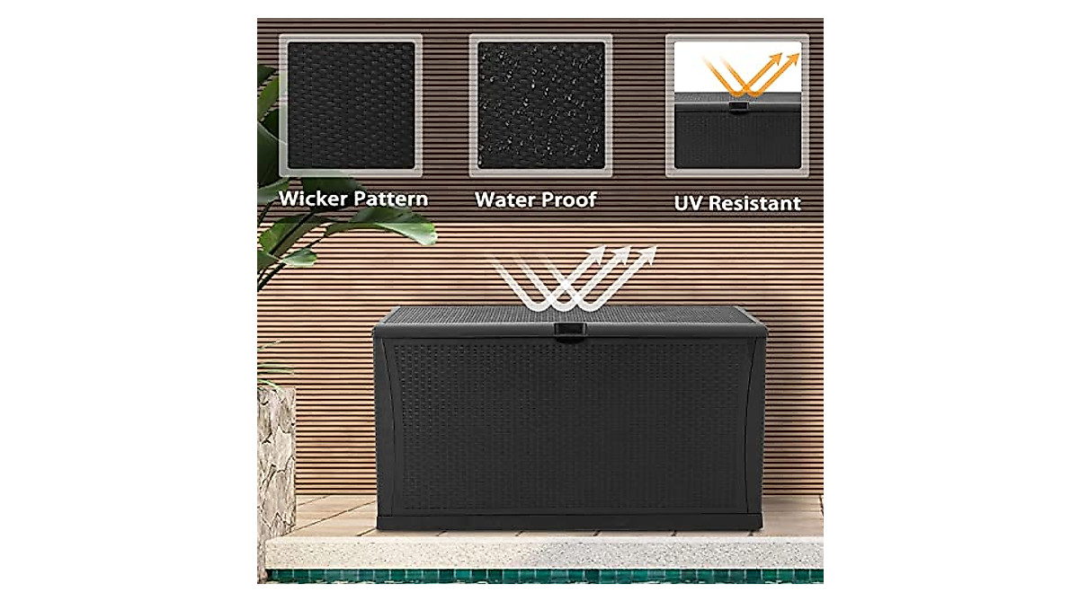 CrownLand 120 Gallon Outdoor Weatherproof Storage Deck Box