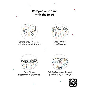 WINK & BLINK Artic Explorer Organic Baby Playwear Setss, 2-Pack Top & Bottom Set, 100% Organic Cotton Baby Clothes 9M