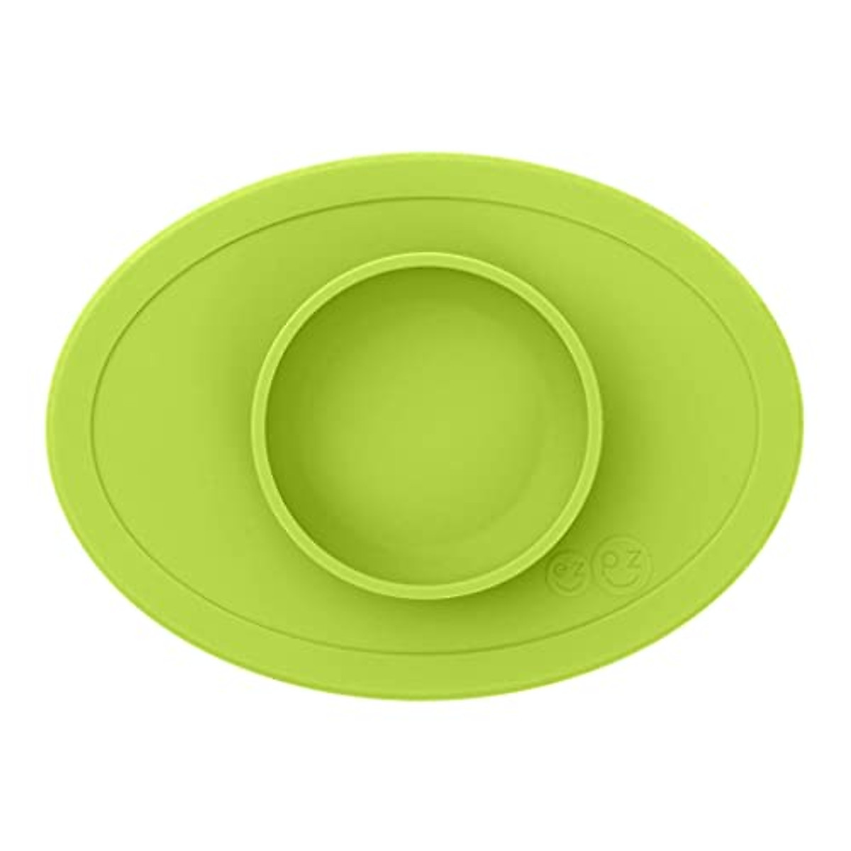 ezpz Tiny Collection Set (Lime) - 100% Silicone Cup, Spoon & Bowl with Built-in Placemat for First Foods + Baby Led Weaning + Purees - Designed by a Pediatric Feeding Specialist - 6 Months+