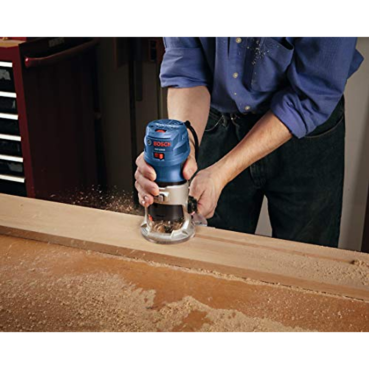 BOSCH GKF125CEK Colt 1.25 HP (Max) Variable-Speed Palm Router Kit with Edge Guide