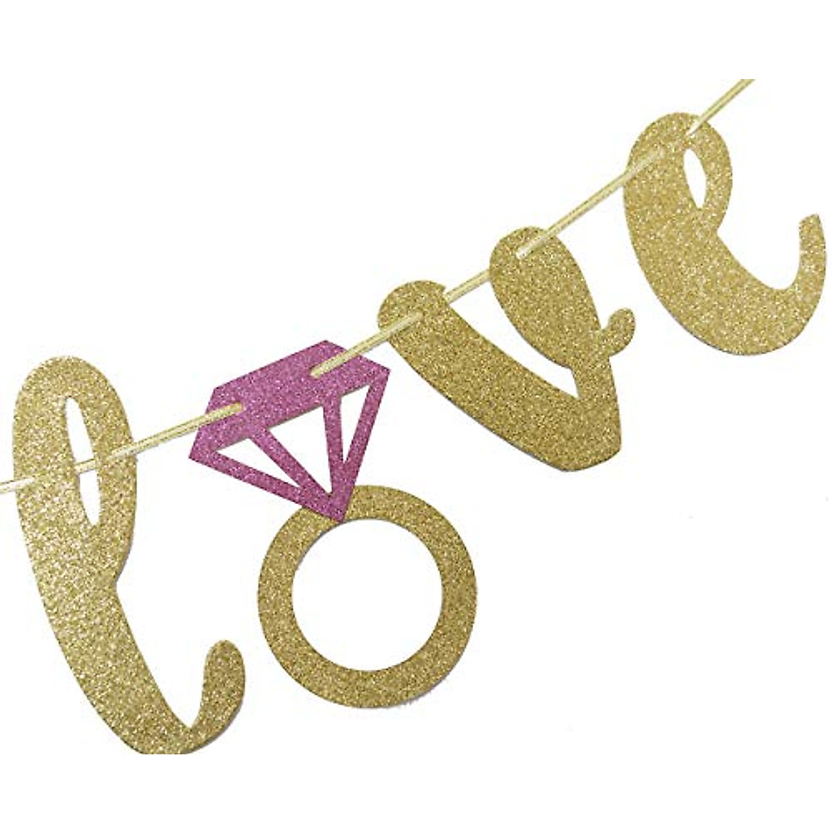 Taco Bout Love Gold Glitter Banner Sign Garland for Mexican Fiesta Themed Bridal Shower Bachelorette Party Wedding Decorations Engagement Supplies Cursive Bunting Photo Booth Props