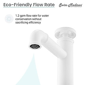 Swiss Madison Well Made Forever SM-BF80MW, Avallon 7 Single Handle, Bathroom Faucet in Matte White