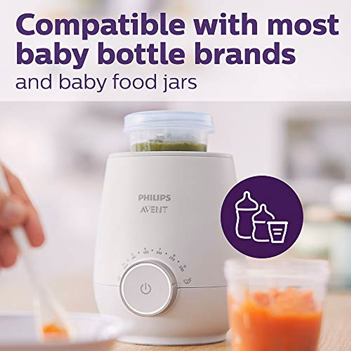 Philips Avent Fast Baby Bottle Warmer with Smart Temperature Control and Automatic Shut-Off, SCF358/00