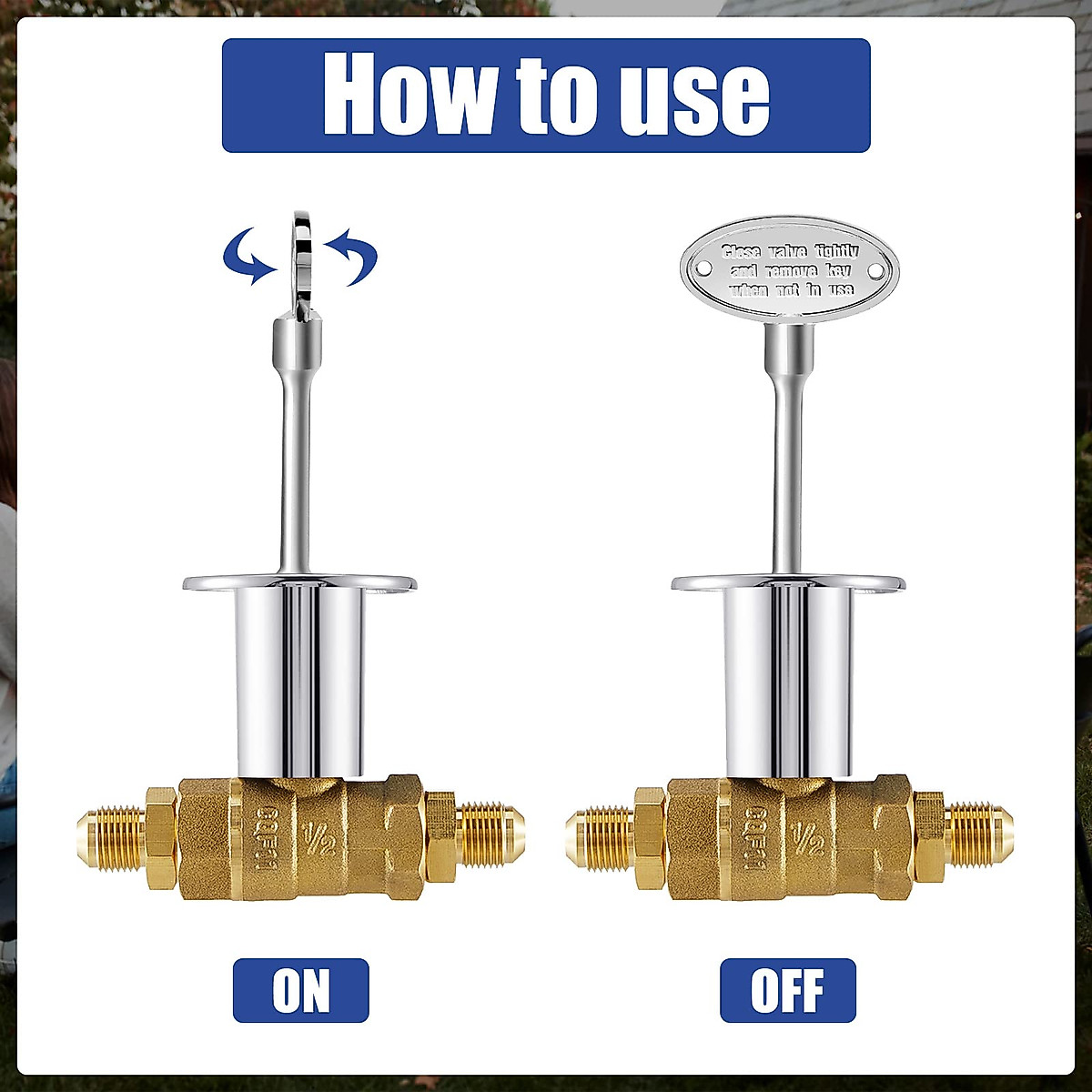 Tondiamo 2 Pcs Universal Gas Valve Key Fireplace Key for Gas Fire Pits Polished Brass Replacement Gas Key for Outdoor Gas Fireplace Fits Both 1/4-inch and 5/16-inch Turn Ball (Silver,3 Inch)