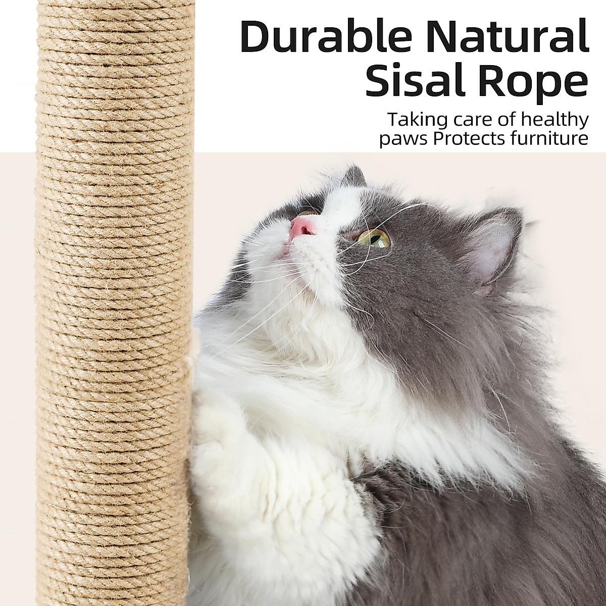 Yepdin Cat Scratching Post 39.4 inch Tall Cat Tree for Indoor Cats Large Adult Cat Scratching Post with Sisal Rope,Cute Kitten Cat Scratcher in Monstera Plants