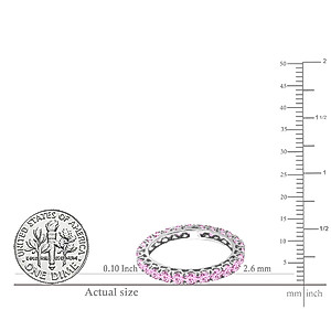 Dazzlingrock Collection 1.80 Carat (ctw) 14K Round Pink Sapphire Ladies Eternity Wedding Band 1 3/4 CT, White Gold, Size 9