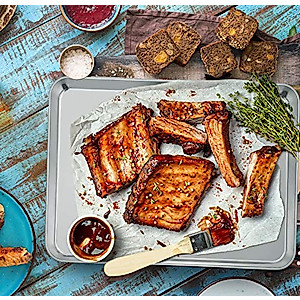 Extra Large Baking Sheet Set of 2, P&P CHEF Stainless Steel Bakeware Cookie Sheet Baking Pan, Rectangle 19.6''x13.5''x1.2'', Heavy Duty & Large Capacity, Oven & Dishwasher Safe