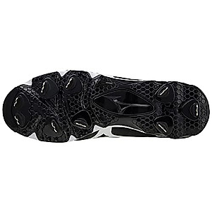 Mizuno unisex adult 9-spike Ambition 2 Mid 9 Spike Men's Metal Baseball Cleat 11, Black-white (9000), 11 US