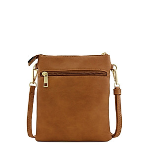 Isabelle Functional Multi Pocket Crossbody Bag (Dark Tan)