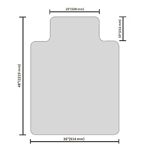 HOMEK Office Chair Mat for Hardwood Floor, 48”x 36” Clear Floor Protector Mat for Office Chair, Vinyl Desk Chair Mat for Hard Floors, Easy Glide for Chairs