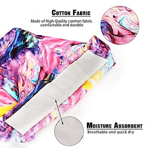 Fanadith Surgical Caps for Women, Scrub Caps Women Ponytail, 3 PCS Scrub Hats with Buttons Ribbon Tie, Adjustable Nurse Caps for Women