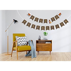 Age To Perfection Birthday Banner, Whiskey Inspired Bday Party Decoration, 30th 40th 50th Birthday Bunting Sign