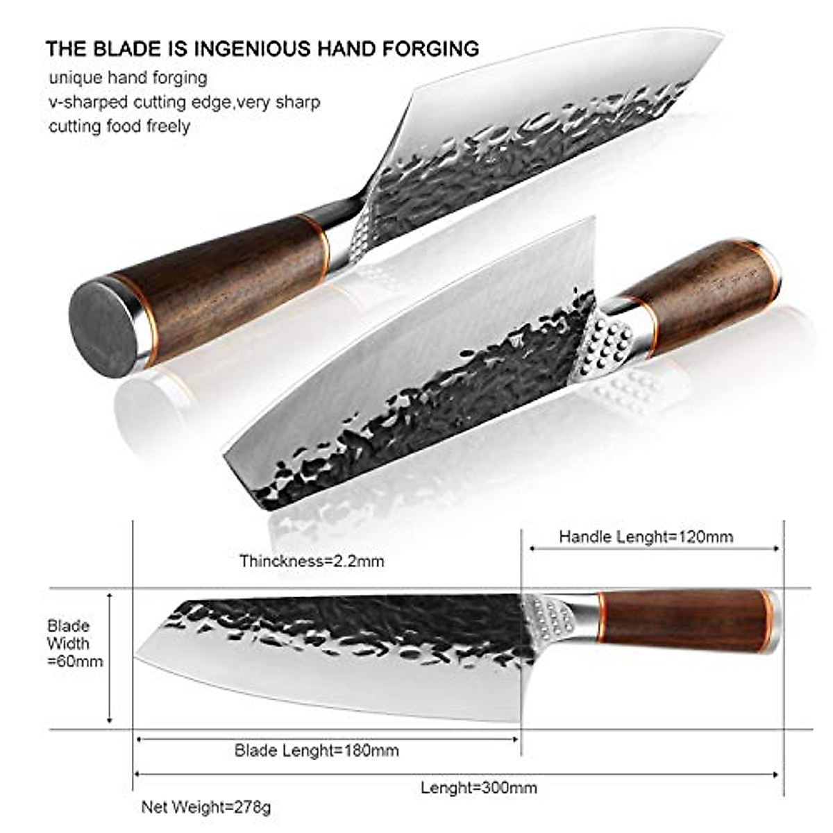 DRAGON RIOT Kiritsuke Chef Knives Carbon Steel Bunka Knife Forged Japanese Butcher Cleaver Kitchen for Home and Restaurant