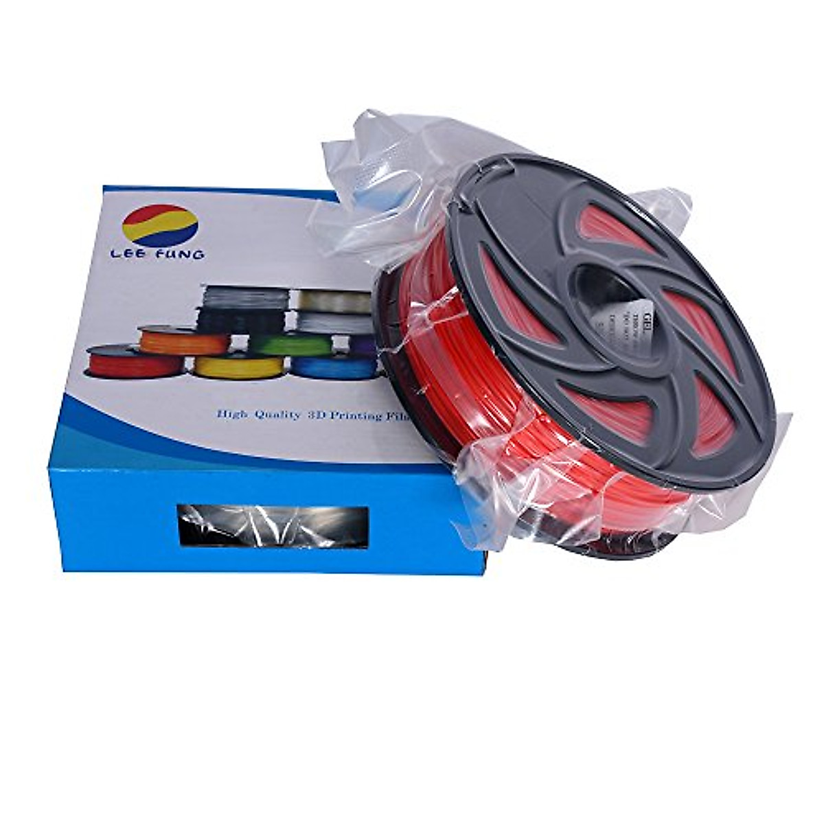 LEE FUNG ABS 3D Printer Filament 1.75mm,1kg (2.2lbs) Spool, Dimensional Accuracy +/- 0.05 mm Red