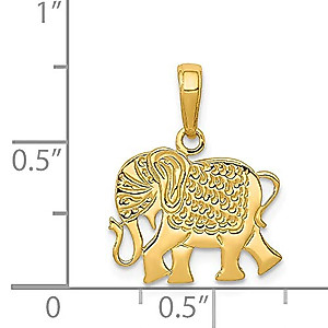 The Black Bow 14k Yellow Gold Flat Circus Elephant Pendant