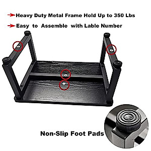 TSTWETO Step Stool, Wooden Step Stools for Adults Kids, Wood Bedside Bed Steps for High Beds, Heavy Duty One Stepping Stool for Kitchen Bathroom Bedroom, Hold Up 400 Lbs Capacity -Black