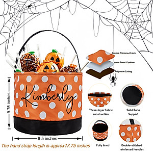 Fasinheaco Personalized Halloween Basket - Monogrammed with Name,Trick or Treat Bucket,Custom Halloween Gifts Basket,Candy Bag for Halloween Party Favor