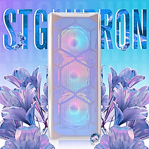 STGAubron Gaming PC Computer Desktop, GeForce GTX 1660 Ti 6G, Intel Core I7 up to 3.9 GHz, 16G RAM, 512G SSD, WiFi, BT 5.0, RGB Fan x 6, RGB BT Sound Bar, Windows 10 Home, White