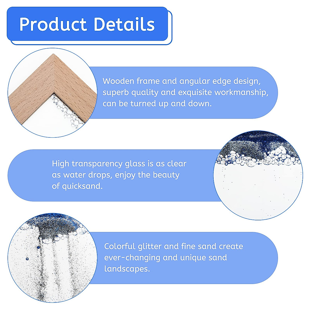 Coitak Moving Sand Art Picture, Dynamic Sand Picture, Desktop Moving Sand Art for Home Decor and Office