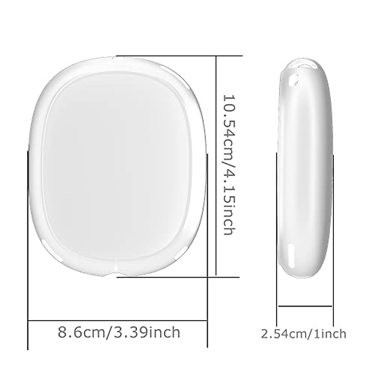 Case Cover for AirPods Max,Headphones Accessories,Transparent Soft Skin Protective Ear Cup Cover,Anti-Scratch Skin Sleeve (Transparent)