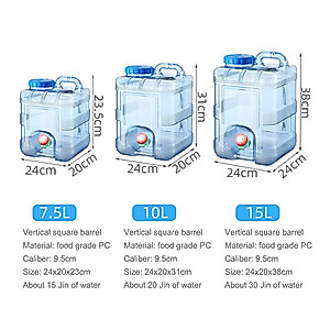 Orgonite Water Storage Containers, Camping Water Container, Portable Water Tank with Faucet Camping Bucket with Tap Water Jug with Spigot BPA Free Emergency Water Storage for Outdoor Camping Hiking