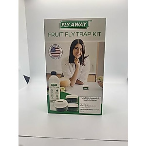 Fly Away - Fruit Fly Trap Kit: 3 Reusable Traps & Liquid Lure. Fast Acting. Stylish Design, Perfect for Kitchens, Bars, Restaurants, Wineries. Catch Fruit Flies for 90+ Days. Indoor Use