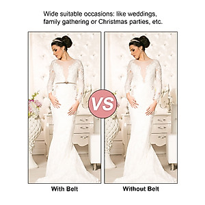 4 Pieces Women Elastic Waist Belt Stretch Metal Dress Belt for Women, Silver and Gold