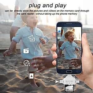 SD/Micro SD Card Reader for iPhone/ipad/Android/Mac/Computer/Camera,Portable Memory Card Reader 4 in 1 Micro SD Card Adapter&Trail Camera Viewer Compatible for TF and SD Card