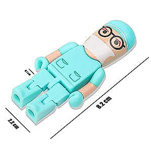 USB Flash Drive 64GB Cartoon Doctor Model USB Drive Thumb Drives USB 2.0 Memory Stick for External Data Storage, Green