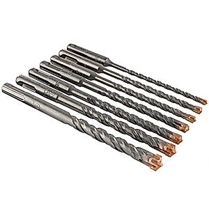 Firecore 7-Piece 6in SDS Plus Bits Set, Carbide Rotary Hammer Concrete Masonry Drill Bits Set for Brick, Stone, Masonry and Concrete - FS21507