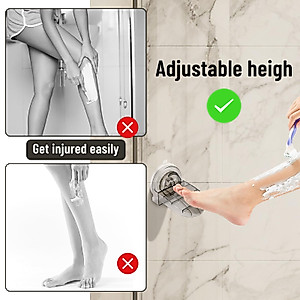 ENUODA Shower Foot Rest with Powerful Non-Slip Suction Cup Waterproof Shower Stool for Inside Shower Shaving Legs Suitable for People Who Need to Keep Body Balance (Reusable, No Drilling)