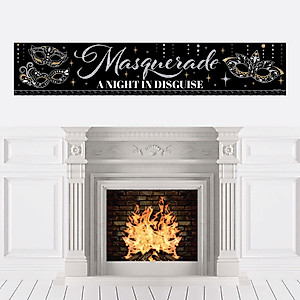 Big Dot of Happiness Masquerade - Venetian Mask Party Decorations Party Banner