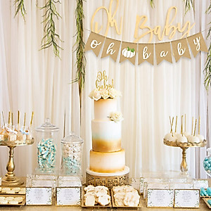 Gankbite White Pumpkin Baby Shower Fall Banner Gender Neutral Autumn Welcome Baby Burlap Garland Decor