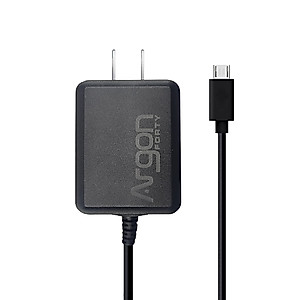 Argon Micro USB Cable Power Supply 5.25 Volts 3 Amps for Raspberry Pi 3 and Zero Boards | UL Listed | 3.3 Feet Long Cable with Micro USB Connector | Micro USB Cable and Wall Charger