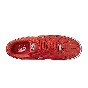 Nike Men's Air Force 1 Shoe, Picante Red-white, 10.5