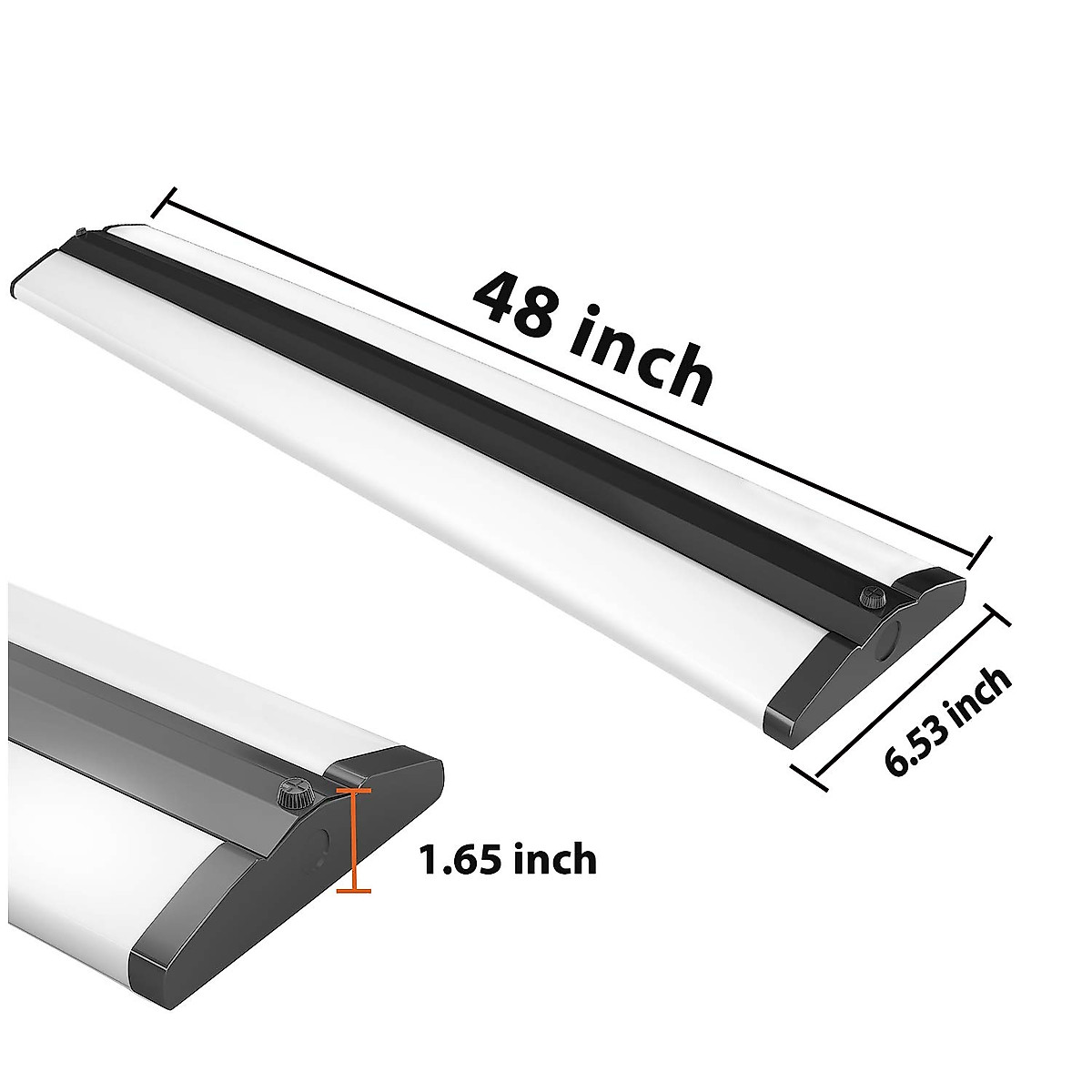 FAITHSAIL 4FT LED Wraparound Light Fixture Ceiling Mount, Ultra Slim 50W LED Garage Light Flush Mount, 4000K Neutral White, 5500 Lumens Office Light, Fluorescent Fixtures Replacement, 4 Pack