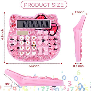 Women Calculators,Desktop Calculator 12 Digit with Large LCD Display and Sensitive Button, Solar and Battery Dual Power, Standard Function for Office, Home, School (Pink+Pink)