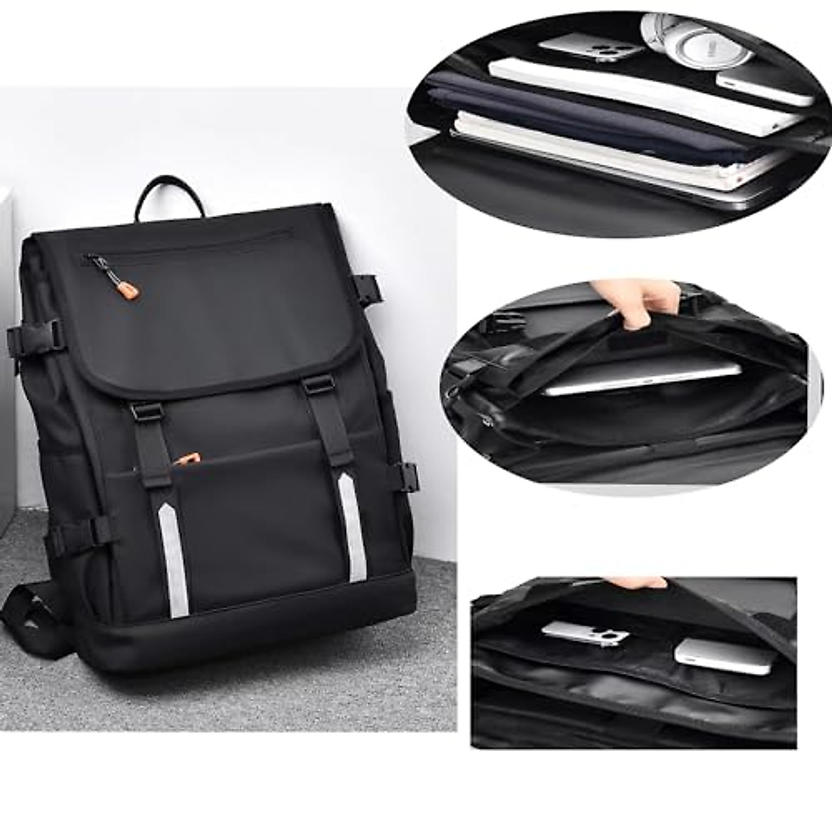 Wantdali Suitable for 15.6-inch laptop backpacks Men waterproof work backpack, Fashion travel backapck Adult computer laptop (black)