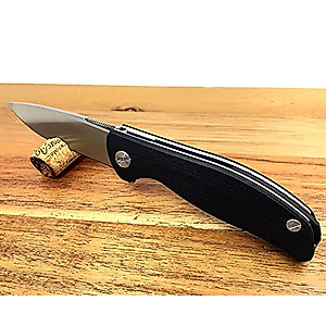 IVTT Survival Outdoor Folding Knife, EDC Multi Tool, Stainless Steel Blade with Satin Polished, G10 Handle, Bearing System, Good for Paring, Camping, Hiking, Cycling(Black)