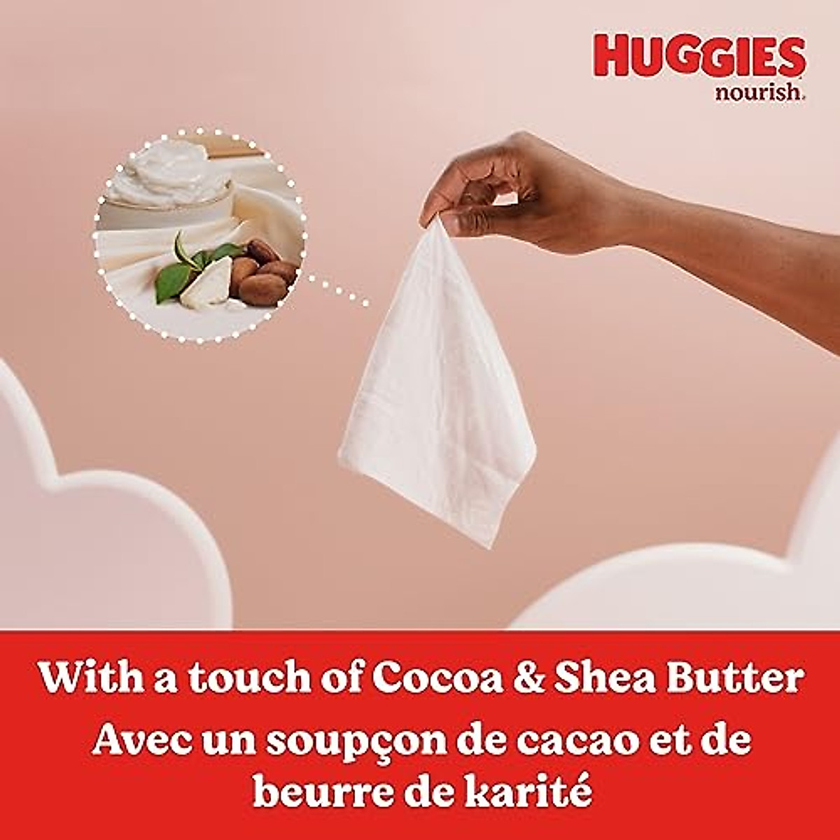 Huggies Nourish Scented Baby Wipes, 10 Push Button Packs (560 Wipes Total)