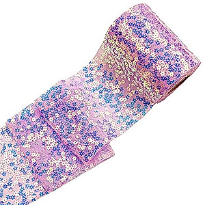 Yuanchuan Laser Glitter Tulle Rolls 4.7 inch x 10 Yards (30 feet) Purple Tulle Rolls Spool Fabric Tutu for DIY Skirts Wedding Gift Wrap Sewing Crafting Bow Bridal Decorations Birthday Party(Purple)