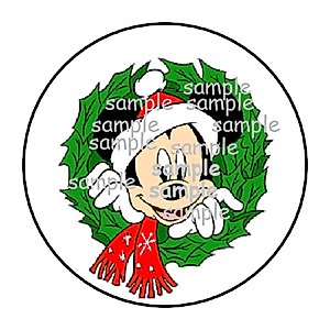 30 Mickey Christmas Stickers, Envelope Seals, Labels